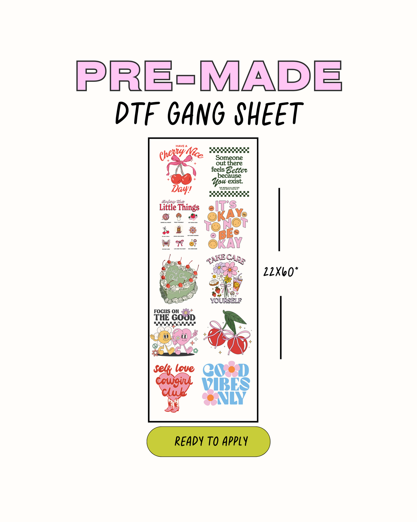 Retro 1 - Pre Made DTF Gang sheet – Sevenheartsprints